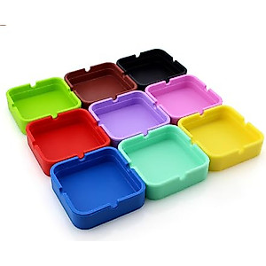 Ashtray 1 Pack Silicone Square Ashtray Portable Ashtray Indoor Ash Rack Home Decor Cigarette Ashtray Outdoor Office Ashtray Pink Ash Tray