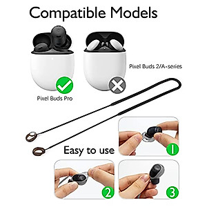 AHBTEYM for Google Pixel Buds Pro Case,Anti-Lost Strap,Silicone Cover with Keychain,Sports Lanyard for Women Men Girl boy for Google Pixel Buds Pro 2022 (Lemongrass Case+Lemongrass Strap)