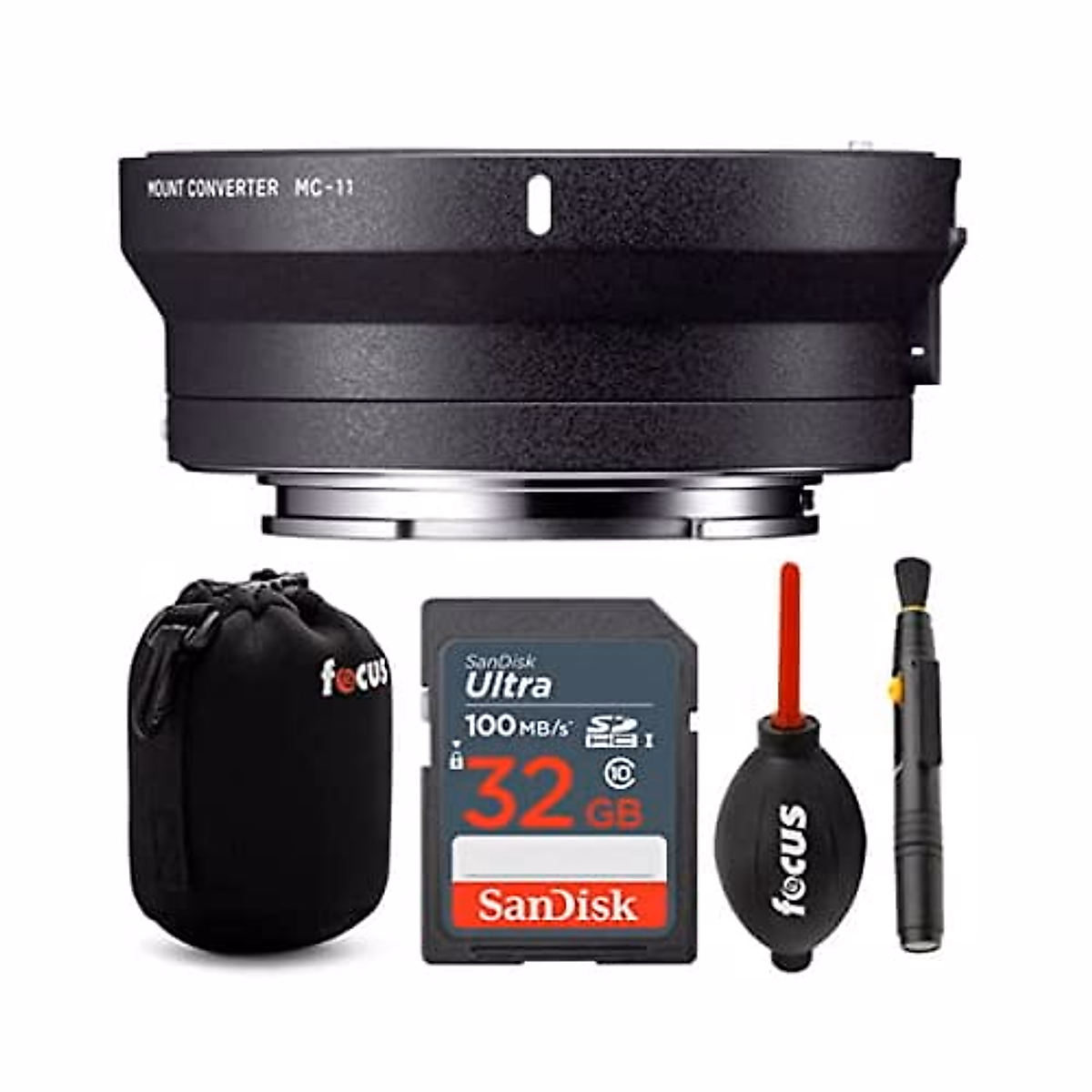 Sigma MC-11 Mount Converter/Lens Adapter Canon EF-Mount Lenses to Sony E with 32GB Ultra SDHC UHS-I Memory Card and Accessory Bundle