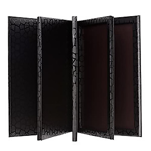 Allwon 4-Layer Book Shaped Magnetic Palette Large Empty Makeup Palette Storage Box for Eyeshadow Lipstick Blush Powder (Black)