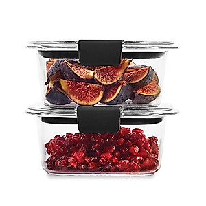Rubbermaid Brilliance Food Storage Container, Small, 1.3 Cup, Clear, 2-Pack