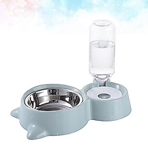Balacoo Pet Supplies Dual Cat Water Food Bowl Feeder Drinking Blue Feeding Dog for