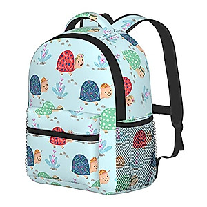 KiuLoam Colorful Cartoon Turtle Kids Backpacks For Toddler Boys And Girls Preschool Backpack With Chest Strap 12 Inch