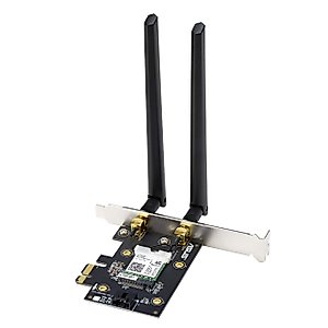 ASUS PCE-AX3000 WiFi 6 (802.11ax) Adapter with 2 External Antennas. Supporting 160MHz for Total Data Rate up to 3000Mbps, Bluetooth 5.0, WPA3 Network Security, OFDMA and MU-MIMO