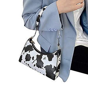 Caviotess Fashion Cow Print Women Tote Shoulder Bag PU Leather Clutch Purse and Handbag Wallet Travel Bag