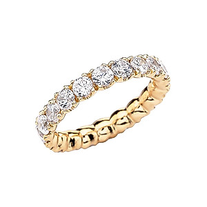 10k Yellow Gold 4.5 Carat Cubic Zirconia Wedding Eternity Band (Size 6)