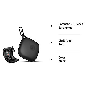 HIETON Silicone Case for Powerbeats Pro, Anti-Break Anti-Lost & Shockproof Easy Carrying Unique Dual Hole Portable Protective Case Cover with Carabiner for 2019 Newest Beats Powerbeats Pro(Black)