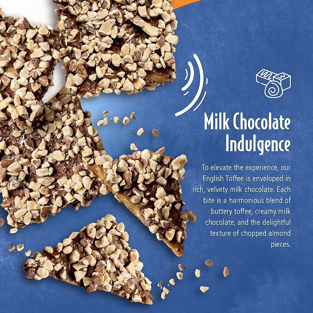 Rocky Mountain Chocolate Large English Toffee | Handcrafted with Rich Milk Chocolate, Sweet Cream Butter, & California Almonds | Perfect Chocolate Gift Box for Birthday, Christmas – Your Love for Sweetness in Every Bite! 16 Ounce