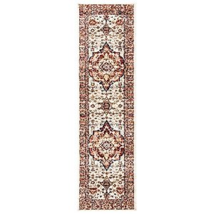 SAFAVIEH Bijar Collection 2' 3" x 12' Ivory/Rust BIJ652A Traditional Oriental Distressed Entryway Living Room Kitchen Runner Rug
