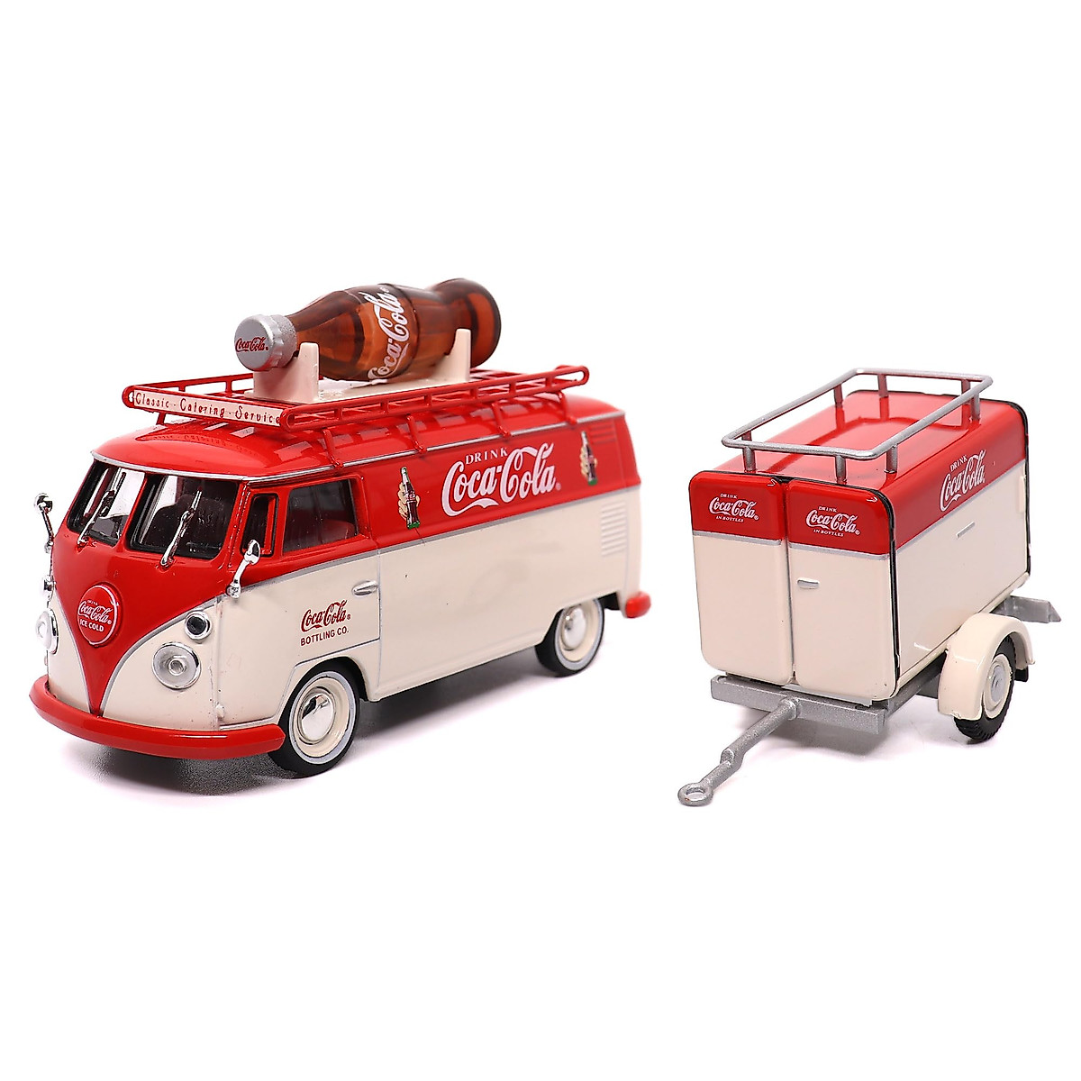 1:43 Coca-Cola 1960 Volkswagen Kombi T1 with Trailer - Motor City Classics