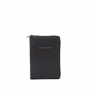Biblia Reina Valera 1960, con Letra Grande de 12 puntos, cierre, Indice, imitacion piel en color negro