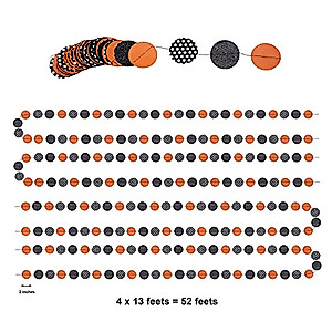 Glitter Black Orange White Dot Circle Garland Halloween Hanging Decoration Haunting Banner Devil Backdrop Demon Decor for Bday/Birthday Sweet 16