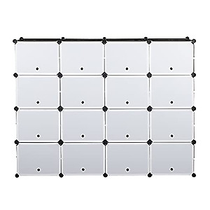 RPSRLS 8-Tier Portable 64 Pair Shoe Rack Organizer 32 Grids Tower Shelf Storage Cabinet Stand Expandable for Heels, Boots, Slippers, Black