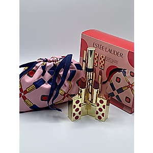 Estee Lauder for Sculpted Lips Lipsticks, Mascara 2022 Gift Set 3 Full Sizes 420 Rebellious Rose, 333 Persuasive, Sumptuous Extreme