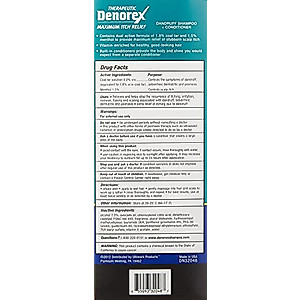 Denorex Therapeutic Dandruff Shampoo + Conditioner, Maximum Itch Relief 10 oz (Pack of 3)