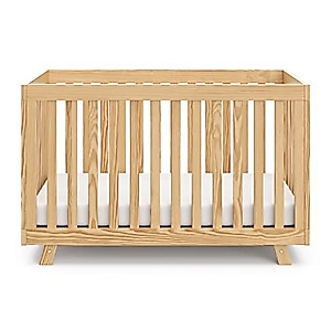 Storkcraft Beckett 3-in-1 Convertible Crib (Natural) – Converts from Baby Crib to Toddler Bed and Daybed, Fits Standard Full-Size Crib Mattress, Adjustable Mattress Support Base