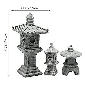 Operitacx 3Pcs Pagoda Tower Statue Mini Pagoda Model Miniature Pagoda Figurine Fish Tank Aquarium Landscape Ornament Zen Garden Bonsai Flowerpot Decoration