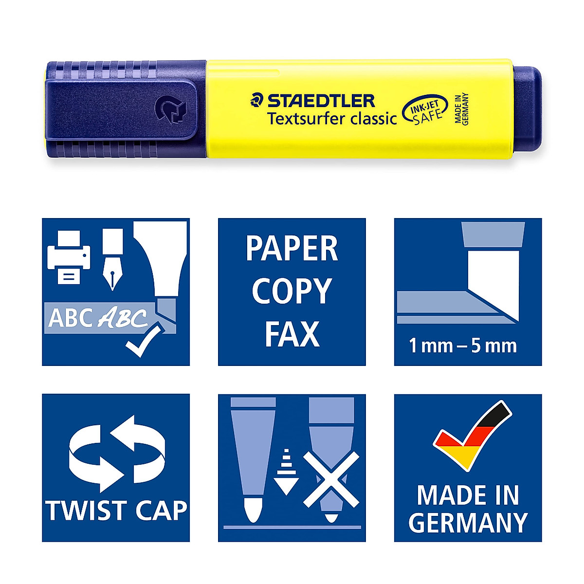 STAEDTLER 364 A WP8 Textsurfer Classic Highlighter Bonus Pack - Assorted Colours (Pack of 6 + 2 FREE)