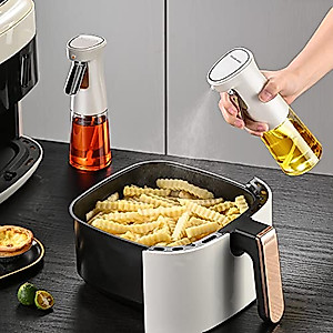 Oil Sprayer for Cooking, 240ml Glass Olive Oil Sprayer Mister, Olive Oil Spray Bottle, Kitchen Gadgets Accessories for Air Fryer, Canola Oil Spritzer, Widely Used for Salad Making, Baking, Frying, BBQ