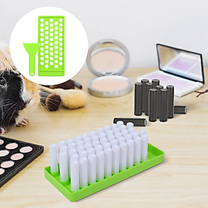 NUANNUAN Lip Balm Crafting Kit, 50 Pieces Empty Lipsticks Filling Tubes Mold Handmade Set Pallet with Scraper, DIY Lip Care Balms Making Tray and Spatula for Women Girl Cosmetics Makeup, Black