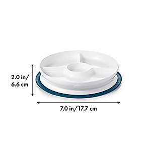 OXO Tot Stick & Stay Suction Divided Plate - Navy
