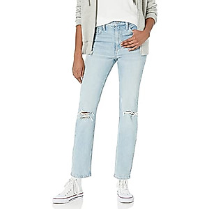 GAP Womens High Rise Straight Fit Jeans, Light Lynn Destroy, 32 Regular US