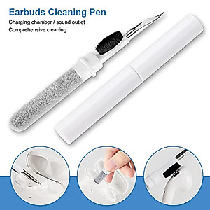 Bluetooth Earbuds Cleaning Pen, Headphones Cleaning ​Tool for AirPod Pro Camera Lens in-Ear HeadphonesPortable Soft Brush 3 in 1 Wireless, Phone Headset Box Charging Compartment Cleaning Pen(1 Pack)