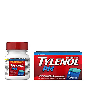 Tylenol PM Extra Strength Pain Reliever & Sleep Aid Caplets, 500 mg Acetaminophen, 100 ct