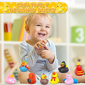 100 Pcs Rubber Ducks in Bulk, Assortment Jeep Ducks for Jeeps Ducking, Toddler Baby Bath Toys Christmas Party Favors Summer Beach Pool Activity Duckies Bulk