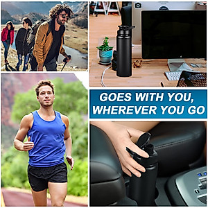 CHENGU 10 Pcs Aluminum Water Bottle 24oz Aluminum Reusable Bottles Lightweight Snap Lid Sports Water Multipack Easy Carry Leak Proof Travel for Gym Camping Hiking Outdoor Fishing (Black)