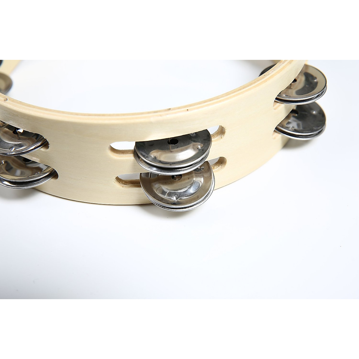 Lightweiht Thicken Wood Handheld Tambourine - Double Row 8 Pairs Jingles, Hand Tambourine Hand Tambourine (25cm(9.8 in))