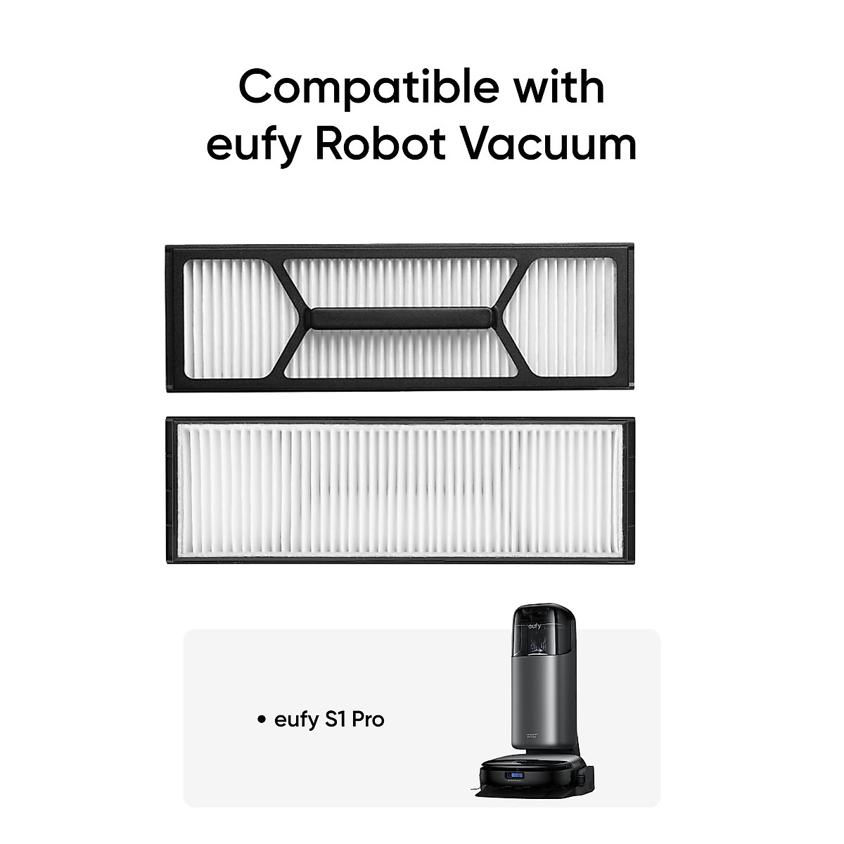 eufy High-Performance Filter for Robot Vacuum Omni S1 Pro, 2 Packs Included