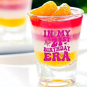 21st Birthday Shot Glass for Her - Scratch Resistant, Dishwasher Safe Funny Shot Glasses - Cute Shot Glass for 21st Birthday Present - Printed in the USA