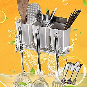 ZSQAI Kitchen Shelves Seamless with Hook Cutlery Drainer Storage Box Chopsticks Cage Kitchen Shelves Refrigerator Magnetic Storage Box