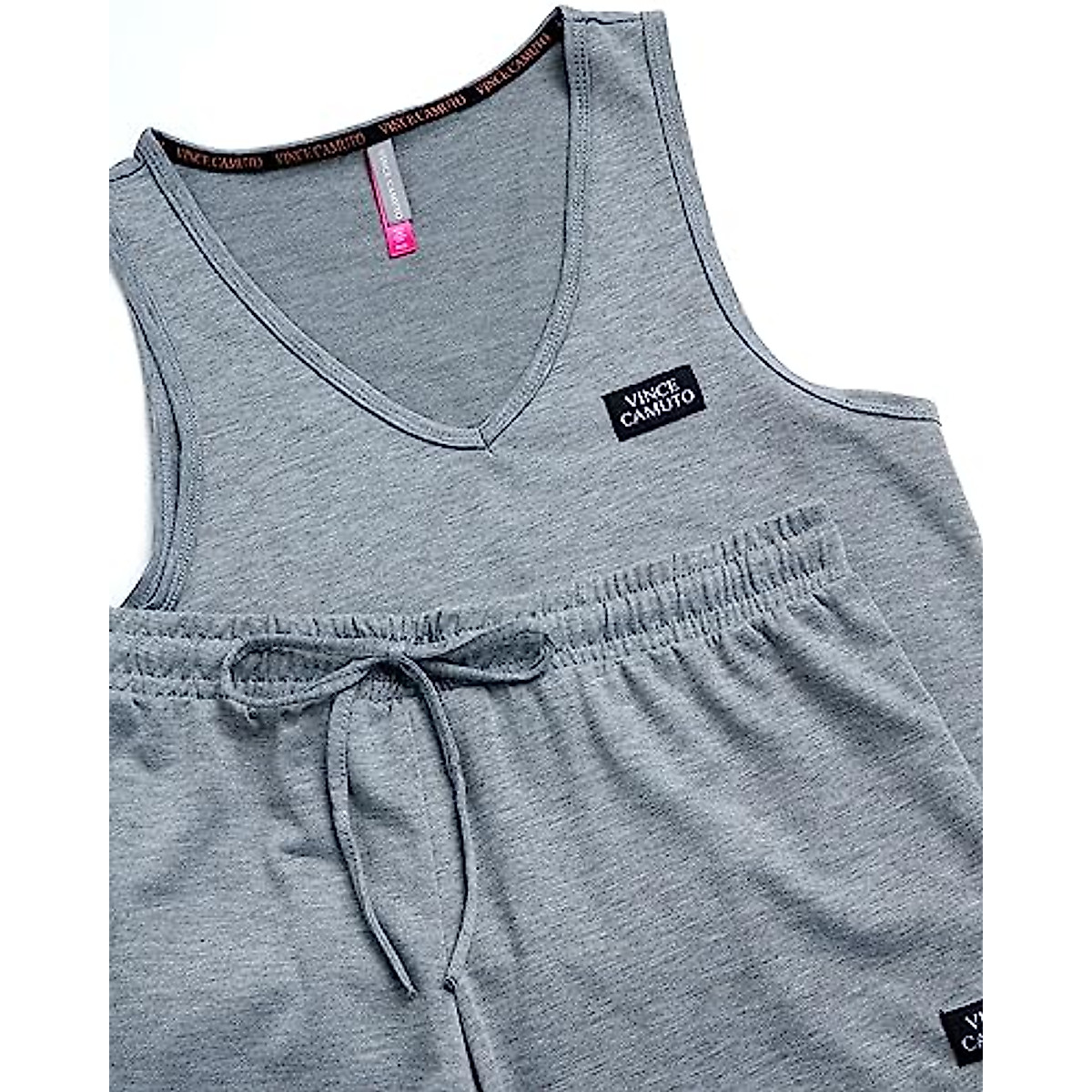 Vince Camuto Women's Pajama Set - 2 Piece Tank Top and Sleep Shorts (S-XL), Size X-Large, Heather Grey