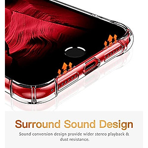 CANSHN Clear Designed for iPhone 8 Plus Case & iPhone 7 Plus Case, [Military Drop Protection] [Not Yellowing] Shockproof Protective Phone Case with Soft TPU Bumper, Slim Thin Case for iPhone 7/8 Plus