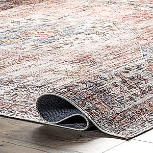 nuLOOM Desna Machine Washable Faded Vintage Accent Rug, 2' x 3', Peach