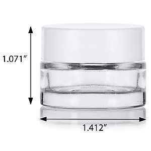 Clear Glass 0.25 oz Thick Wall Balm Jars with White Foam Lined Smooth Lids (12 pack)