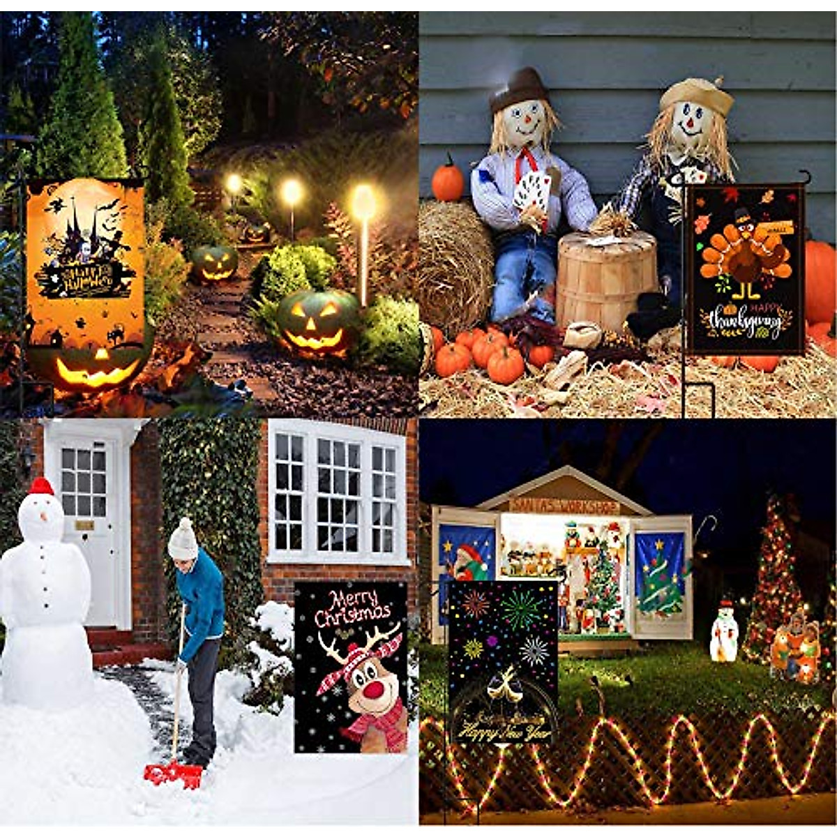 Seasonal Garden Flags Set of 12 Double Sided Burlap 12.5 x 18 Inch Valentine House Flag Garden Flags for OutsideNew Year Garden Flag Valentine Garden Flag st Patrick Flag for Outdoor Decorations Flags