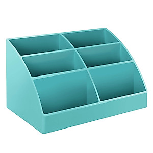 Acrimet Incline Desktop Easy Organizer Caddy Holder - Supplies Storage and Home Organization (Plastic) (Solid Green Color)