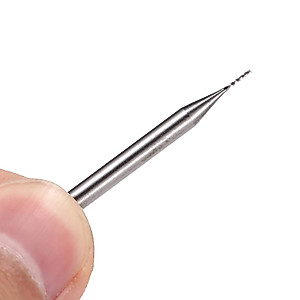 LIBOQIAO 10Pcs 0.6mm Carbide End Mill Engraving Milling Cutter CNC Router Bits for PCB Machine, 1/8" Shank