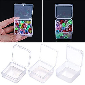 Beads Container Useful Jewelry Organizer Case Hardware Case Transparent Nail Art Screw Storage Pill Chip Box(4x4x2.8cm)