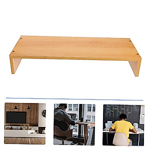 Gatuida Monitor Stand Monitor Height Raiser Bamboo Computer Monitor Riser Adjustable Computer Stand Desk Laptop Mount Desk Riser Shelf Computer Riser Stand Monitor Shelf Wooden Desktop