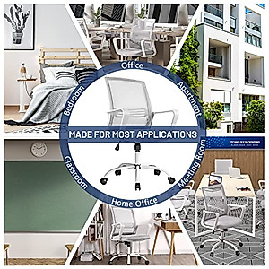 Office Chair, Home Office Desk Chairs, Swivel Desk Chair with Wheels Student Roller Chair for College Study Mesh Task Chair Ergonomic Mid Back for Adults Work, Grey
