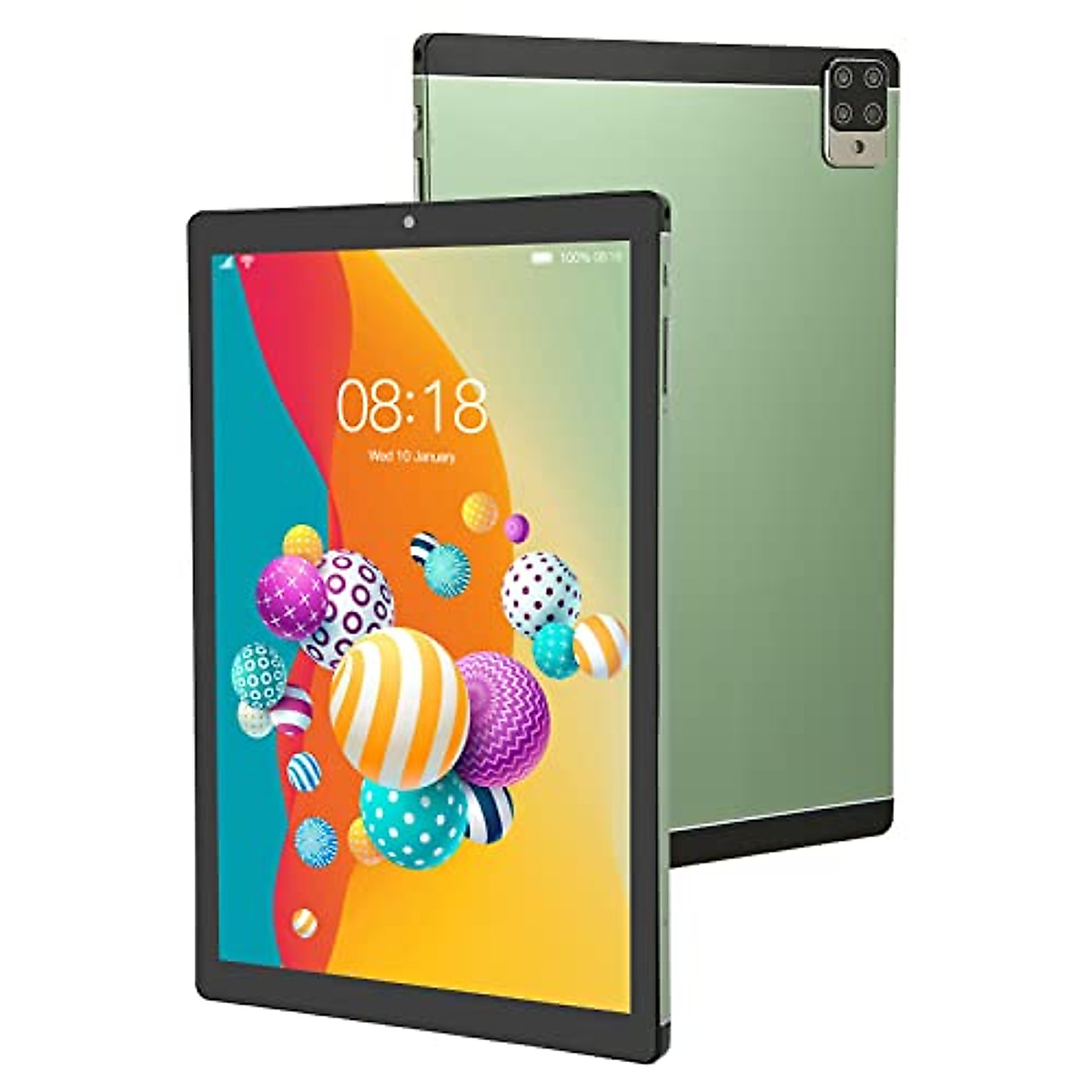Tableta Tablet Table 10.1in Tablet for Android 12 5G WiFi 6GB 128GB Front 200w Rear 500w 1960x1080 IPS 10 Core 8800mAh Calling Tablet 100?240V Green US Plug