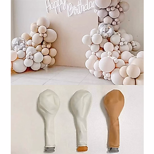 Fonder Mols Nude Balloon Garland Kit, 124pcs Double Stuffed Cream Peach Nude Balloons for For Gender Reveal Party, Birthday Party, Baby Shower, Bridal Shower, Girls' Party Decorations