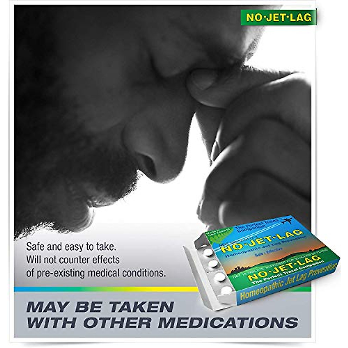 Miers Laboratories No Jet Lag Homeopathic Jet Lag Remedy (1 Pack, 32 Chewable Tablets), Travel Must Have, Flight Essential for Jet Lag Relief, Plant-Based.