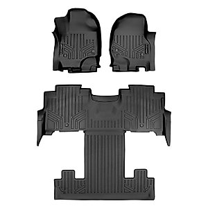 SMARTLINER Floor Mats 3 Row Liner Set Black Compatible with 2018-2022 Expedition/Navigator with 2nd Row Bucket Seats (Incl. Max and L)