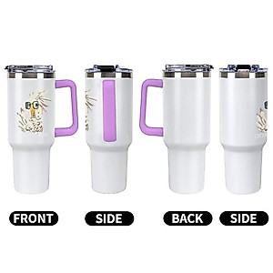 Funny Cockatoo Mom Parrot Insulated Tumbler with Lid And Straw Stainless Steel Travel Coffee Mug 40oz Violet-style