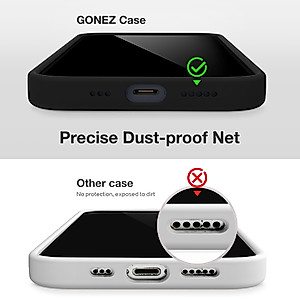 GONEZ for iPhone 14 Case Silicone, with 2X Screen Protector + 2X Camera Lens Protector, [Soft Anti-Scratch Microfiber Lining], Liquid Silicone Shockproof Protective Phone Cover 6.1", Black